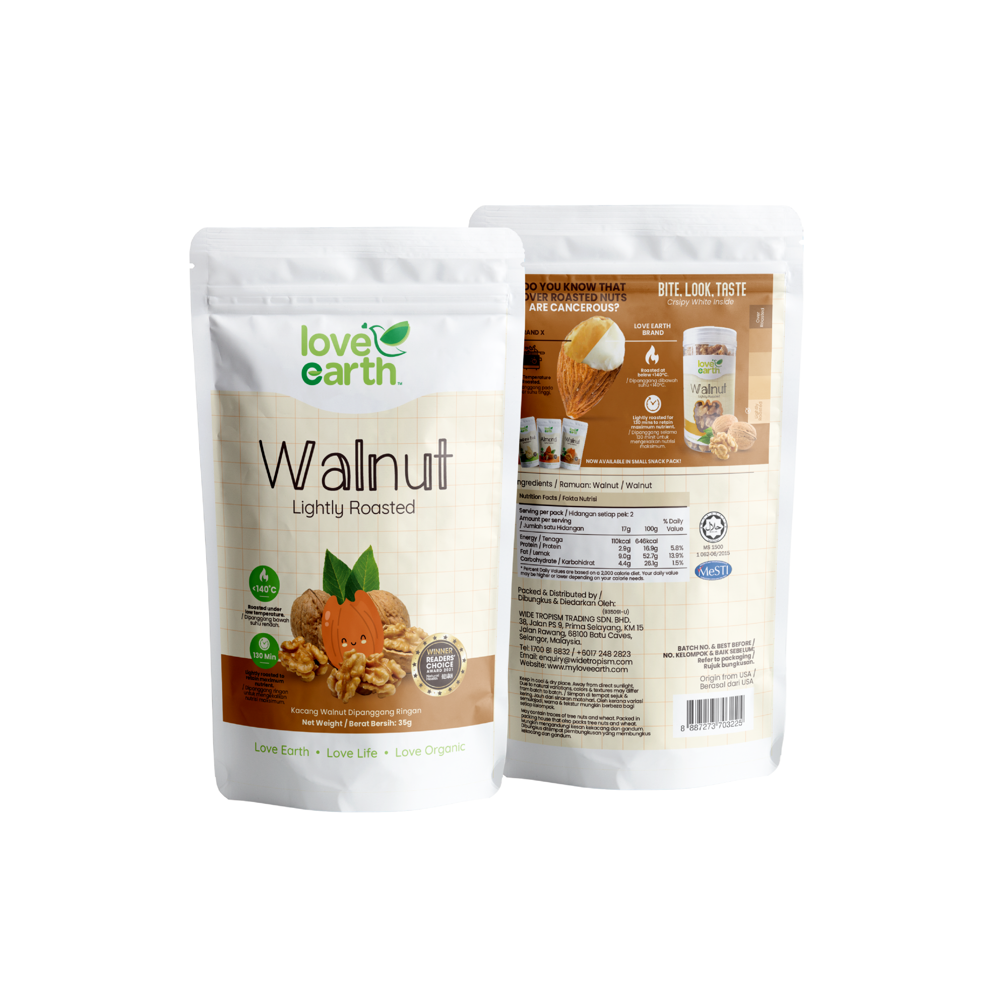 [Love Earth] Lightly Roasted Walnut Nut 40g - MD Keto Home & Garden ...
